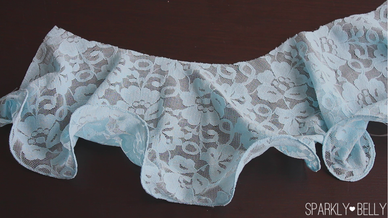 DIY Perky Ruffle with fishing line hem - SPARKLY BELLY
