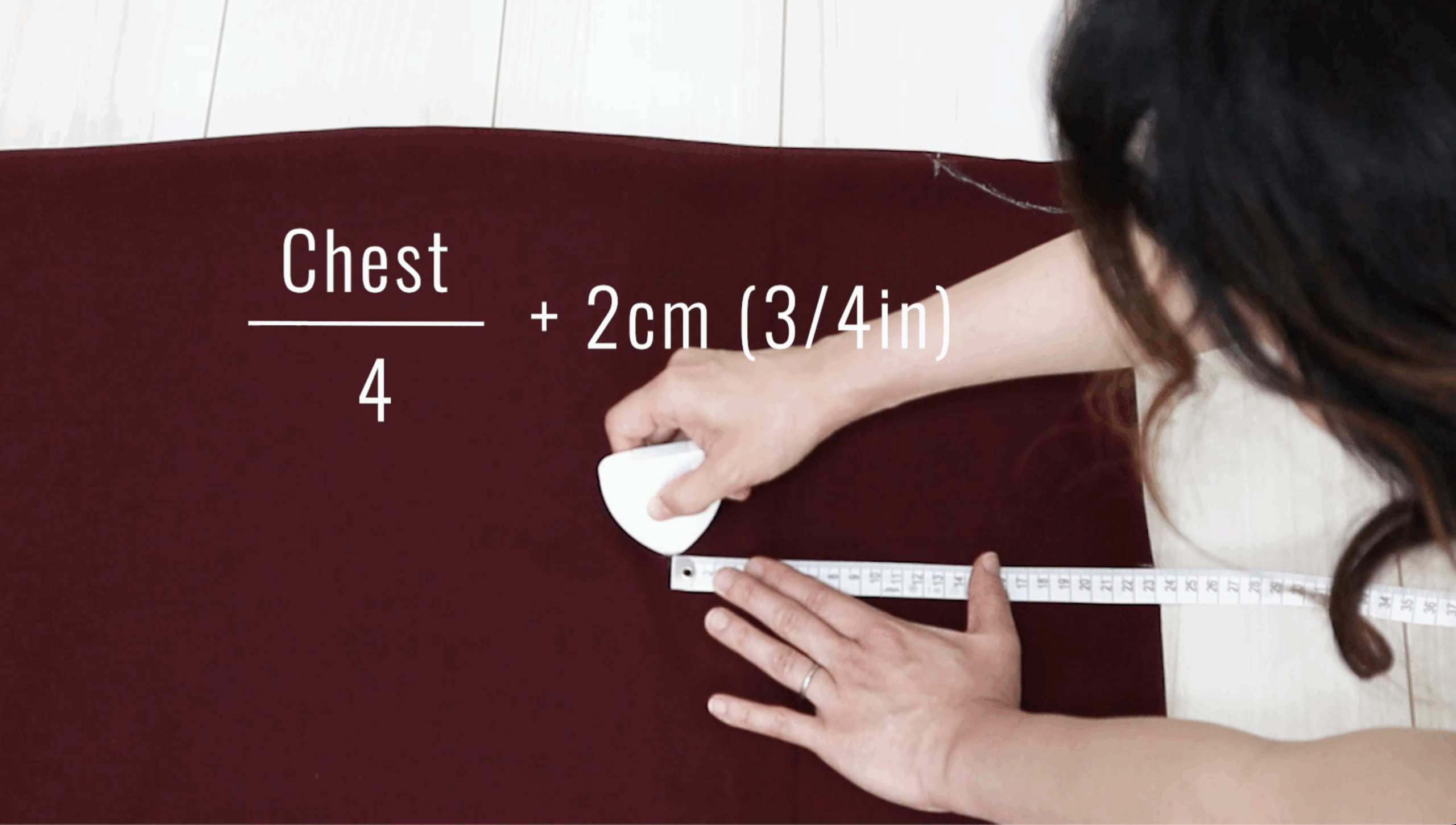 Chest-measurement-markings-on-hooded-kaftan-dress - SPARKLY BELLY