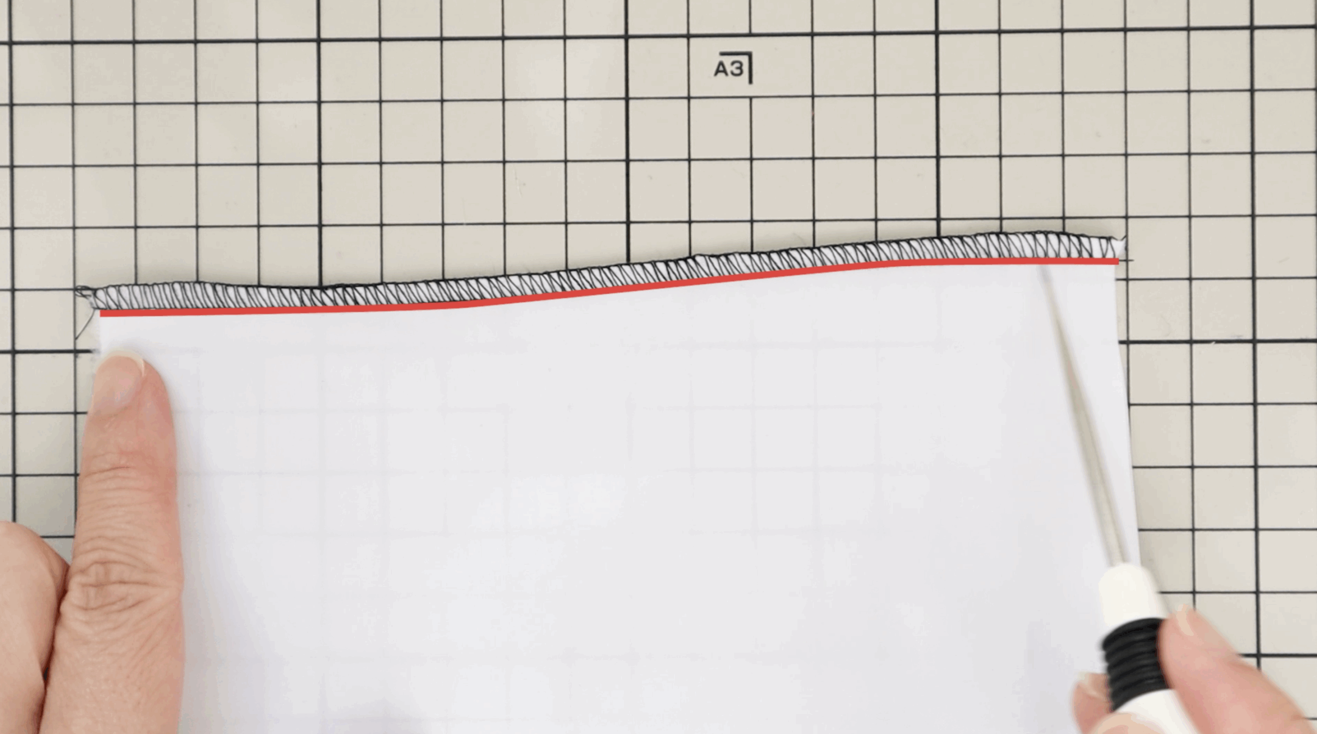 pick-straight-edge-of-serged-seam - SPARKLY BELLY